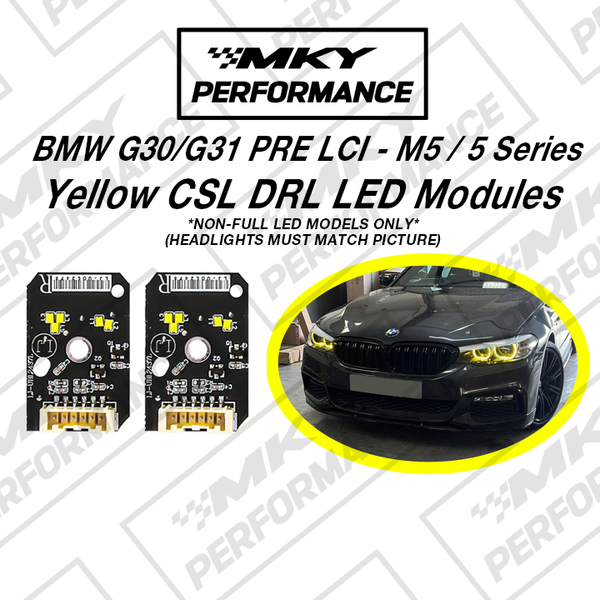 BMW G30 PRE LCI M5 5 Series CSL Style Yellow Headlights DRL NON FULL L ...